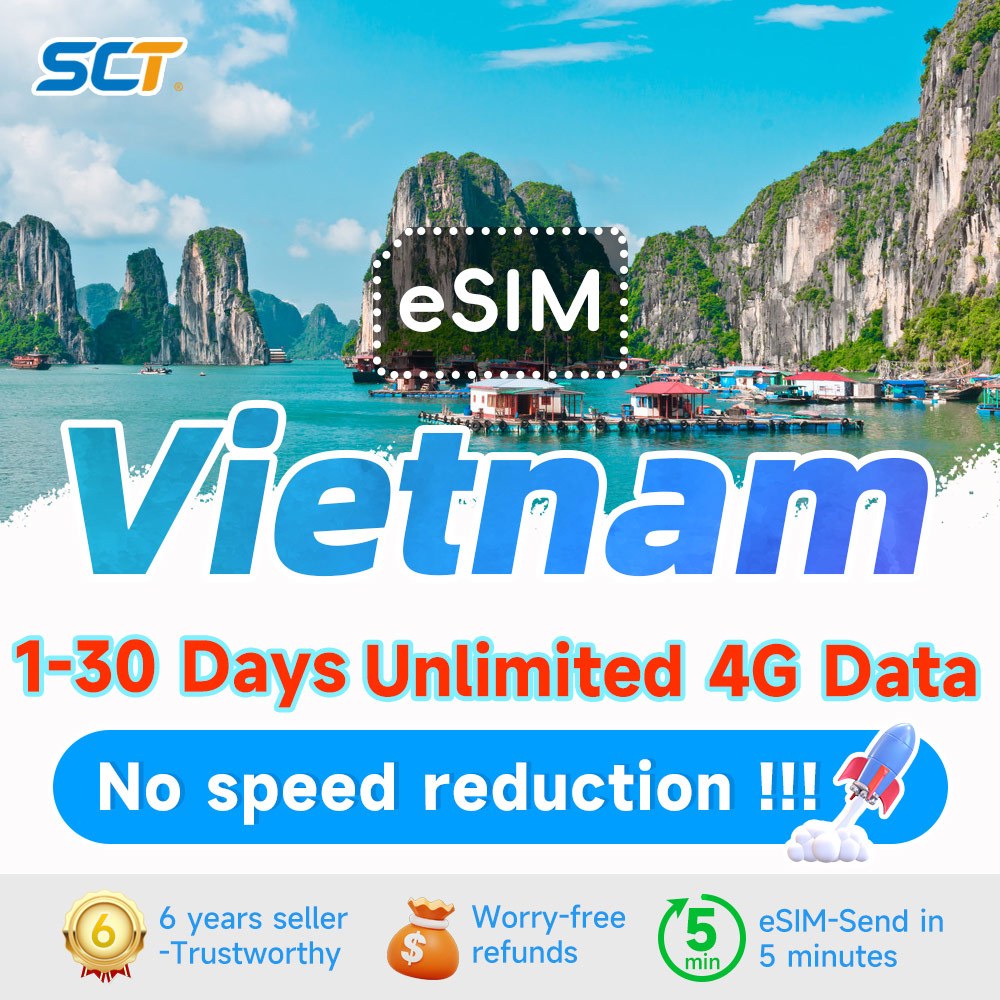 Vietnam ESIM With Vinaphone 4G Local Data, Voice SMS, 11/10/2022