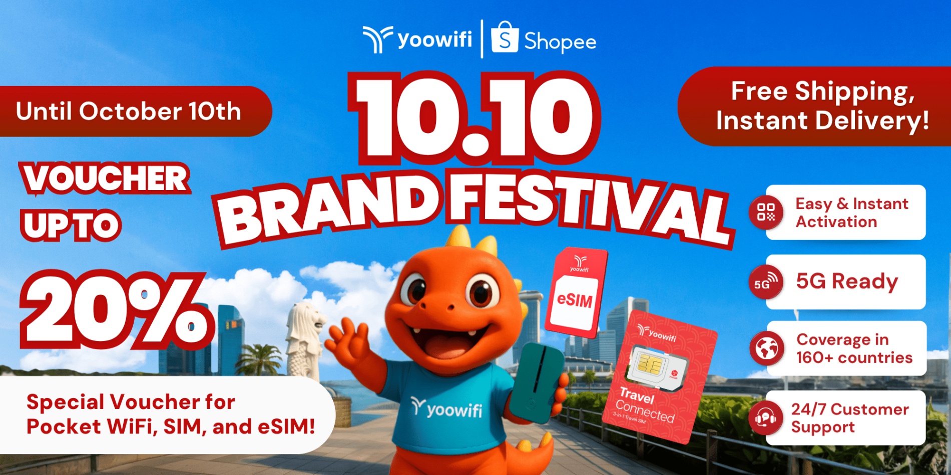 Yoowifi - Global SIMs, eSIMs, Wifi, Online Shop | Shopee Singapore